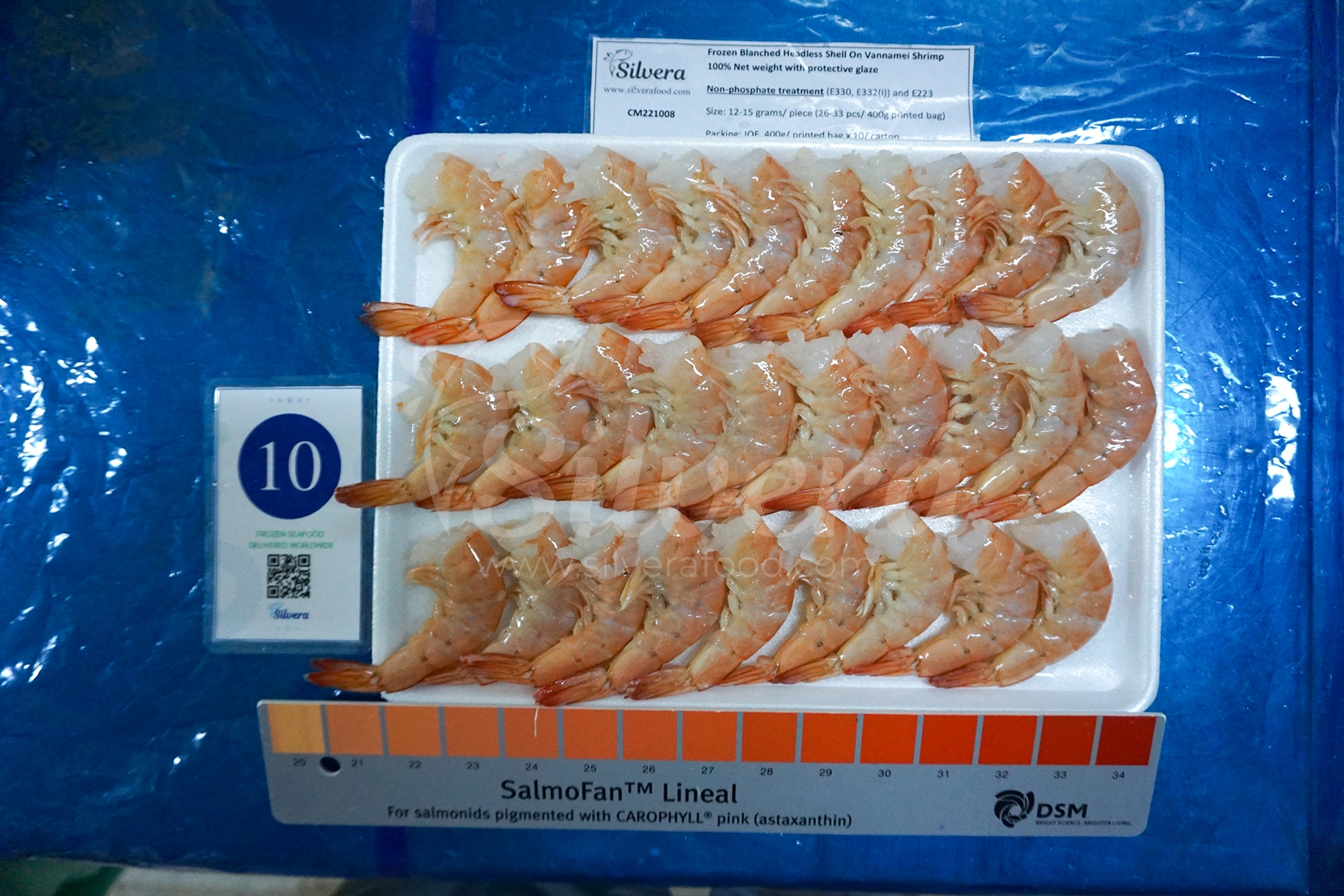 Blanched headless shell on vannamei ready for shipment