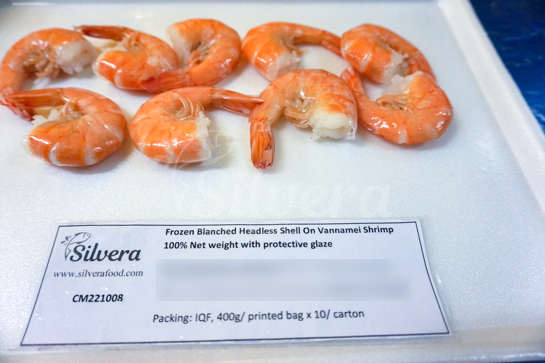 Blanched headless shell on vannamei ready for shipment