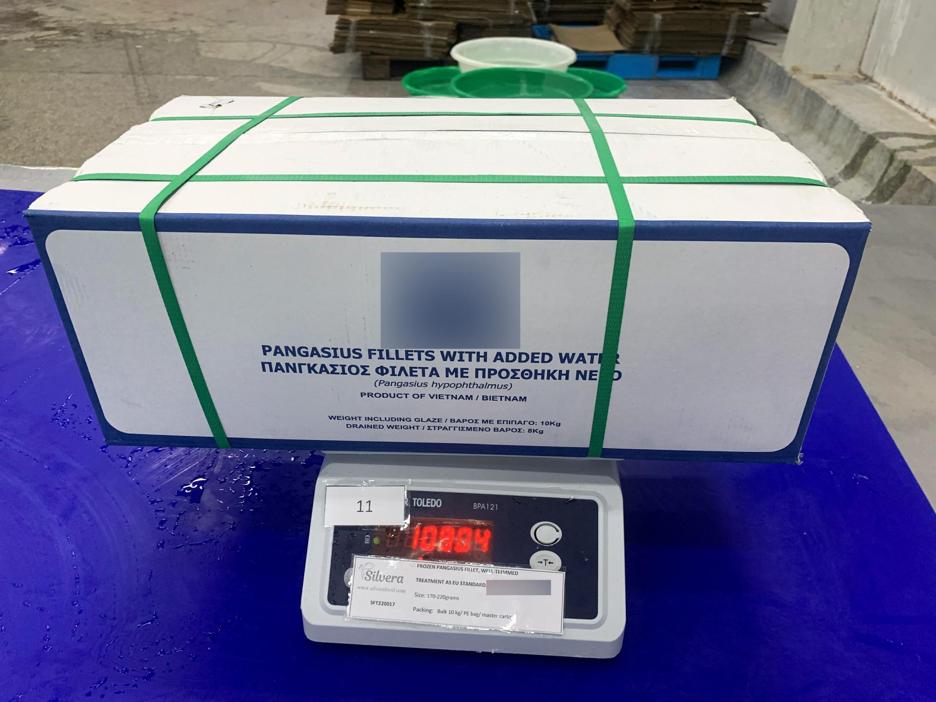 A February shipment of pangasius fillets to Greece