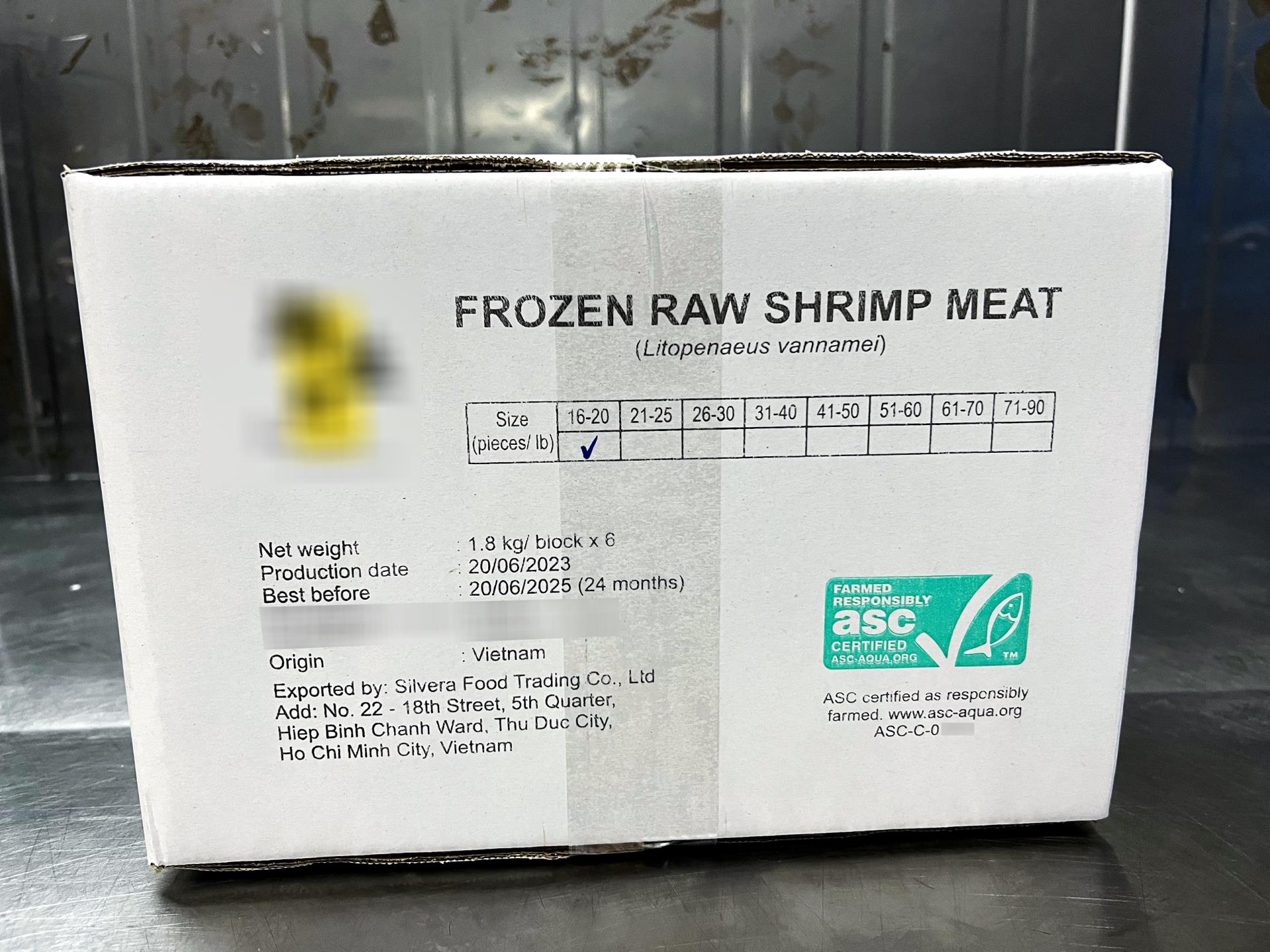 ASC vannamei shrimp meat for the HORECA sector in Hong Kong